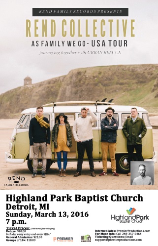 Rend Collective - As Family We Go - USA Tour 2016 - Detroit, MI 2016